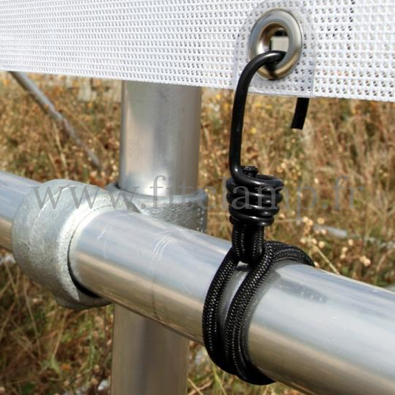 20 cm elastic tensioner with hook. Bungee cords