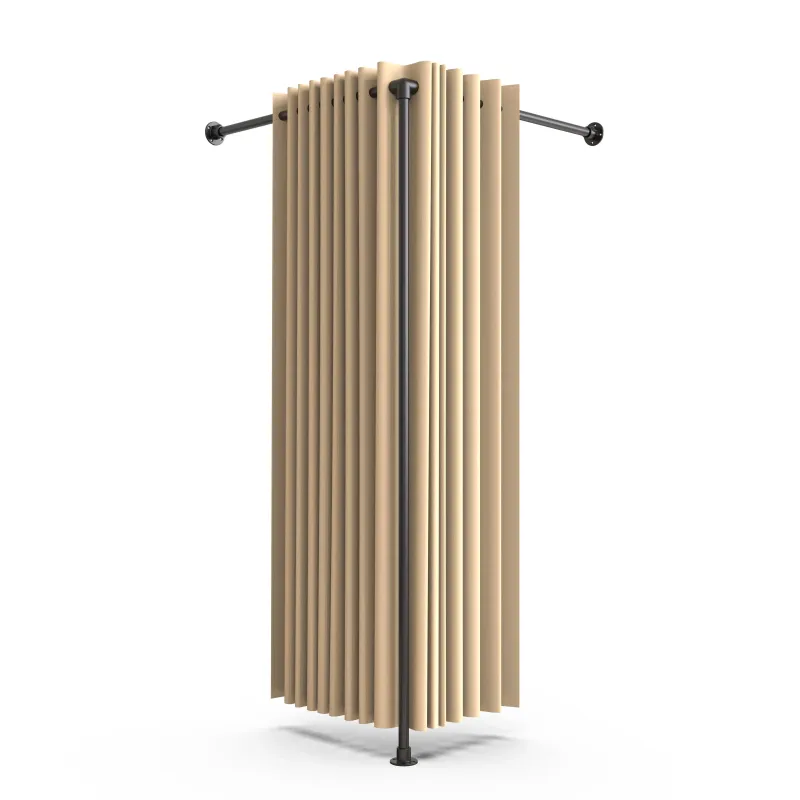 Corner fitting room - tubular structure