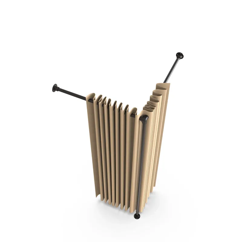 Corner fitting room - tubular structure