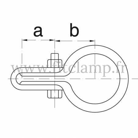 Tube clamp fitting 170 for tubular structures: Single-sided mesh panel clip